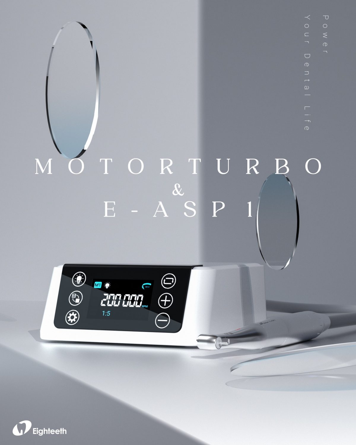 Motor Turbo & E-SPA 1 | Micromotor Eléctrico con Pieza de Mano | Eighteeth