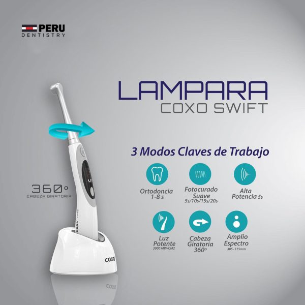 SWIFT Lámpara LED de Fotocurado Giratorio 360º COXO 3000mw/cm2 — Perú ...