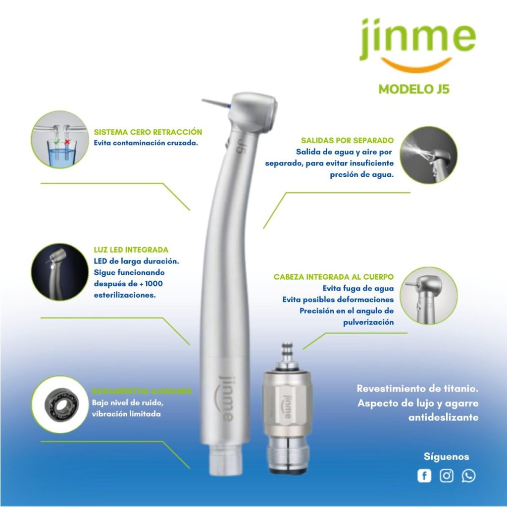 J45 JINME Pieza de Mano 45° LED Alta Rotación — Perú Dentistry